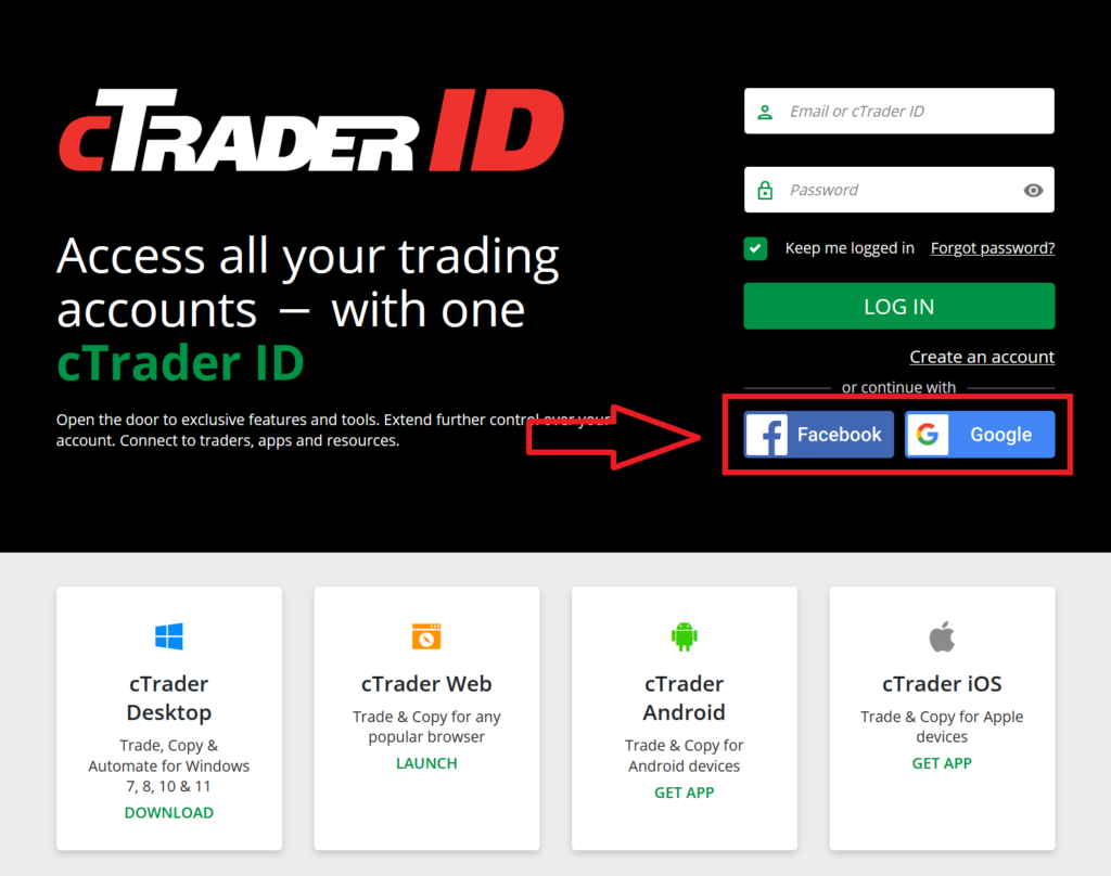 cTrader ID について【SNSログインとパスワード変更方法】 | cTrader日本語完全ガイド – cTraderの使い方をゼロからていねいに